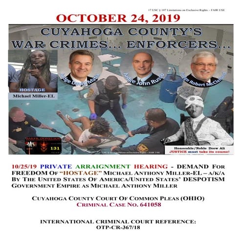 10/24/19 Letter Michael Miller-EL 102519 Arraignment Hearing | PDF