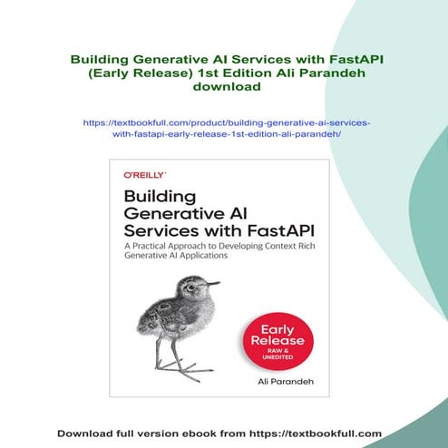 Building Generative AI Services with FastAPI (Early Release) 1st Edition Ali Parandeh | PDF