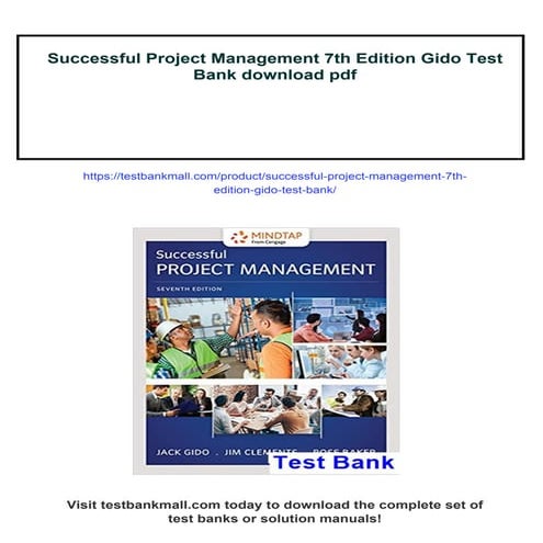 Successful Project Management 7th Edition Gido Test Bank | PDF