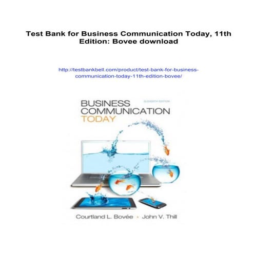 Test Bank for Business Communication Today, 11th Edition: Bovee | PDF