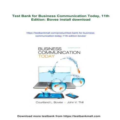 Test Bank for Business Communication Today, 11th Edition: Bovee | PDF