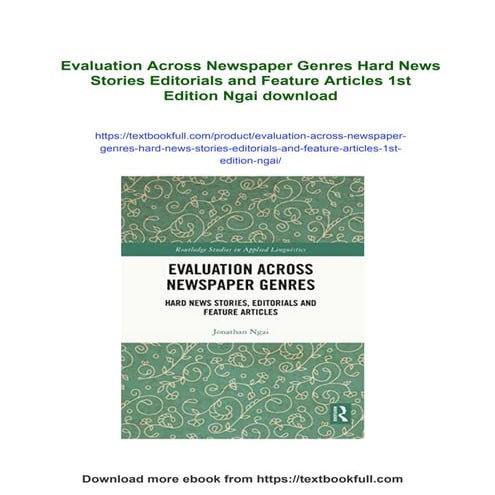 Evaluation Across Newspaper Genres Hard News Stories Editorials and ...