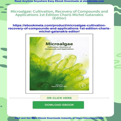 Microalgae: Cultivation, Recovery of Compounds and Applications 1st Edition Charis Michel ...