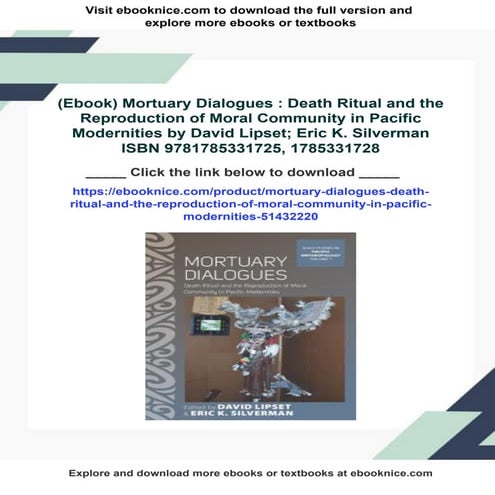 (Ebook) Mortuary Dialogues : Death Ritual and the Reproduction of Moral ...
