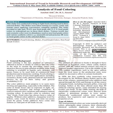 Analysis of Food Coloring | PDF