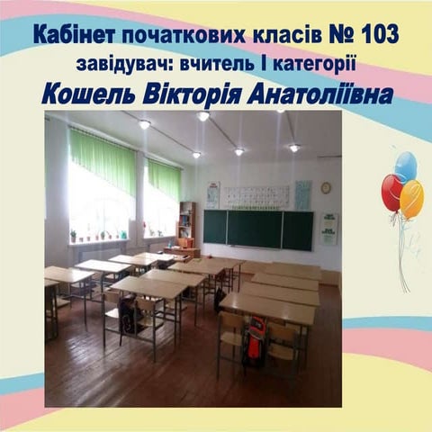 Кабінет початкових класів №103 | PPT
