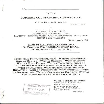 10/30/12 PETITION FOR ORIGINAL WRIT, et al. (U.S. Supreme Court ...