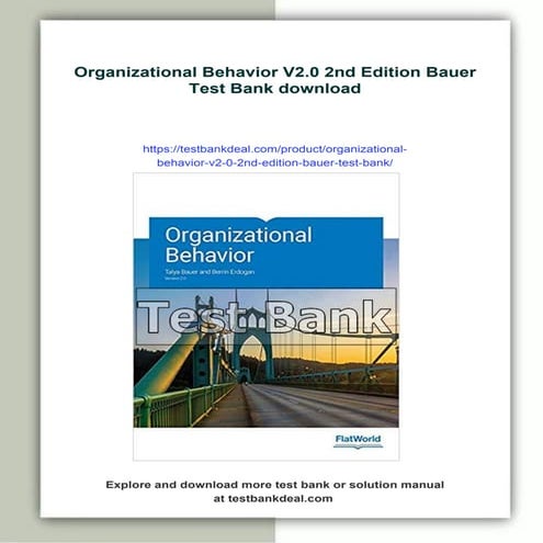 Organizational Behavior V2.0 2nd Edition Bauer Test Bank | PDF