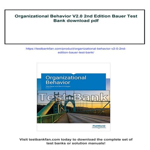 Organizational Behavior V2.0 2nd Edition Bauer Test Bank | PDF