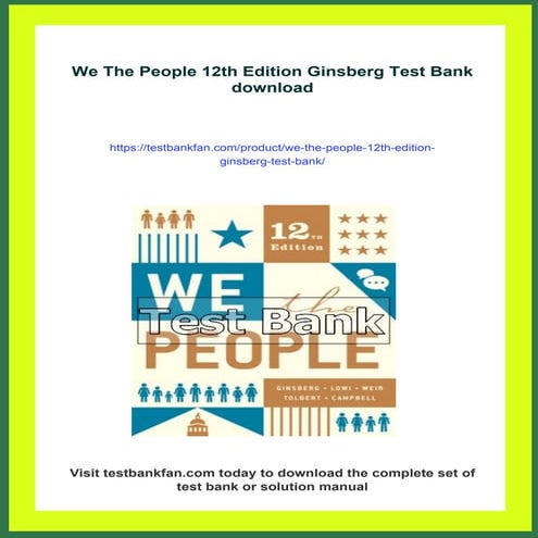 We The People 12th Edition Ginsberg Test Bank | PDF