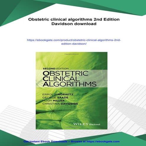 Obstetric clinical algorithms 2nd Edition Davidson | PDF