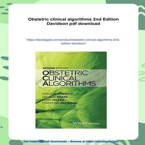 Obstetric clinical algorithms 2nd Edition Davidson | PDF