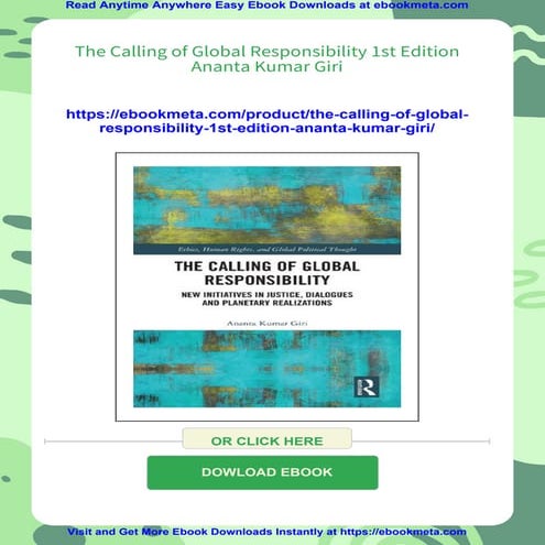 The Calling of Global Responsibility 1st Edition Ananta Kumar Giri | PDF