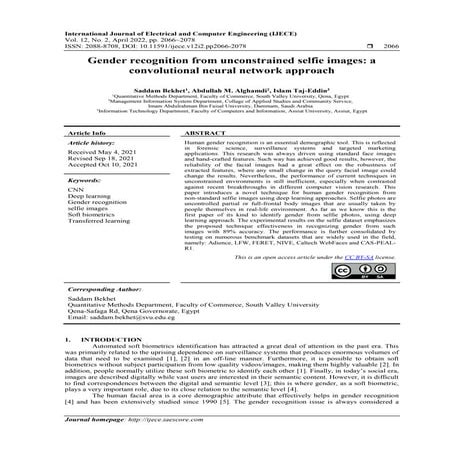 Gender recognition from unconstrained selfie images: a convolutional neural network approach | PDF