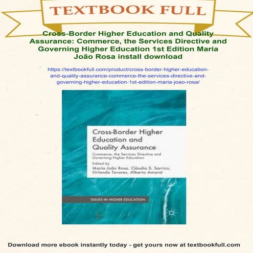 Cross-Border Higher Education and Quality Assurance: Commerce, the ...