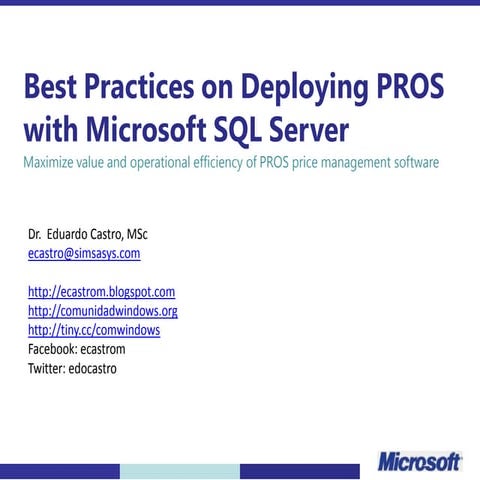 Mejores Practicas Implementar PRO SQL Server | PPT