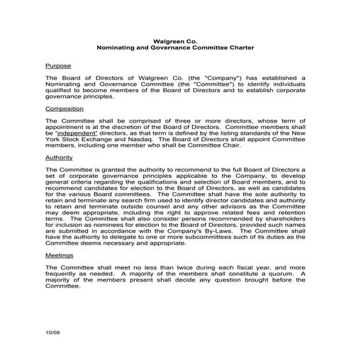 Governance Committee Charter | PDF