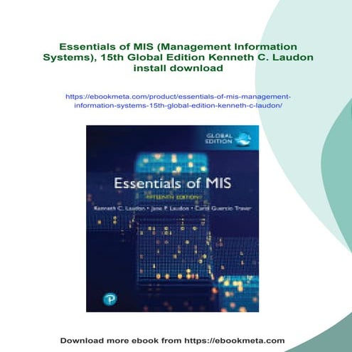 Essentials of MIS (Management Information Systems), 15th Global Edition ...