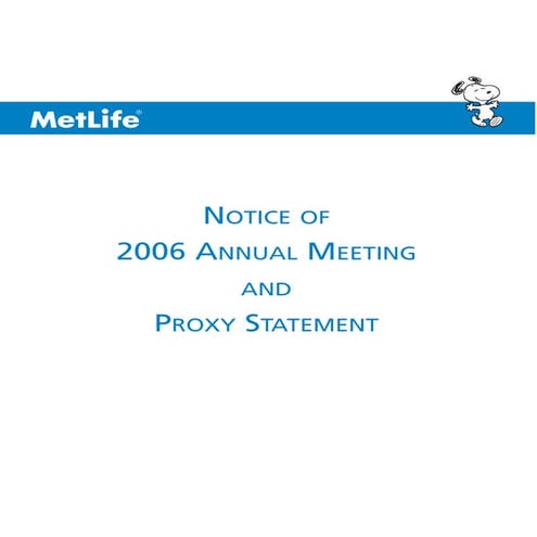 metlife Proxy Statement2006 | PDF