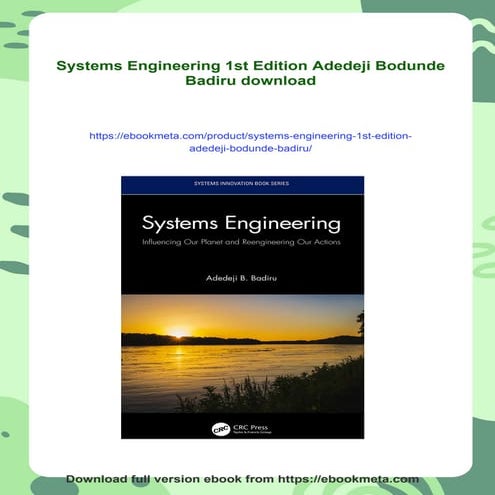 Systems Engineering 1st Edition Adedeji Bodunde Badiru | PDF