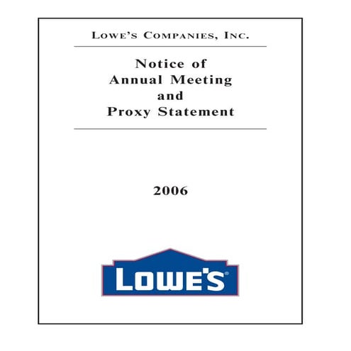 lowe's Proxy Statement 2006 | PDF