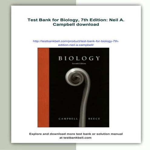 Test Bank for Biology, 7th Edition: Neil A. Campbell | PDF