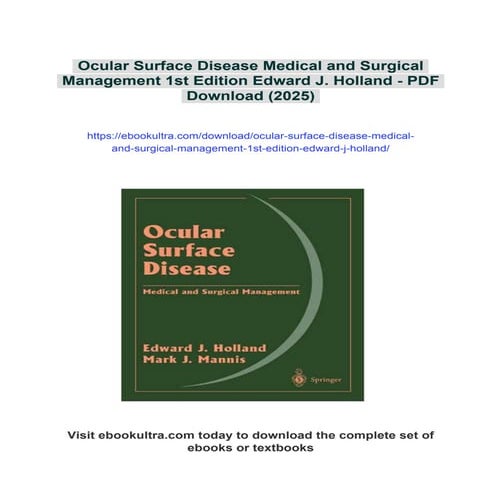 Ocular Surface Disease Medical and Surgical Management 1st Edition ...