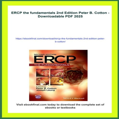 ERCP the fundamentals 2nd Edition Peter B. Cotton | PDF
