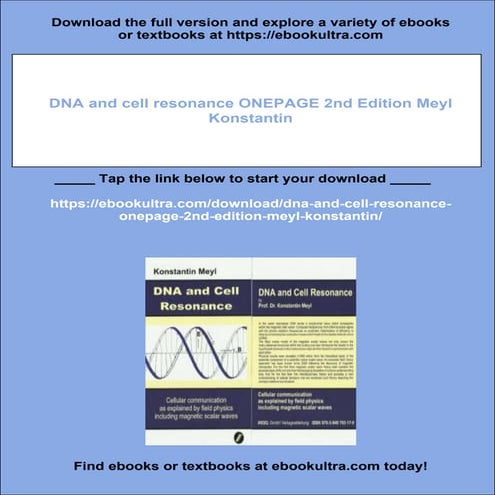 DNA and cell resonance ONEPAGE 2nd Edition Meyl Konstantin | PDF