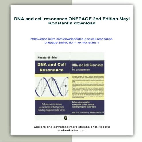 DNA and cell resonance ONEPAGE 2nd Edition Meyl Konstantin | PDF