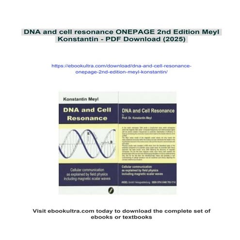 DNA and cell resonance ONEPAGE 2nd Edition Meyl Konstantin | PDF