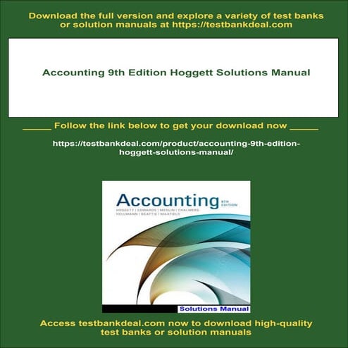 Accounting 9th Edition Hoggett Solutions Manual | PDF