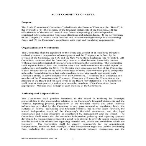 Audit Committee Charter | PDF