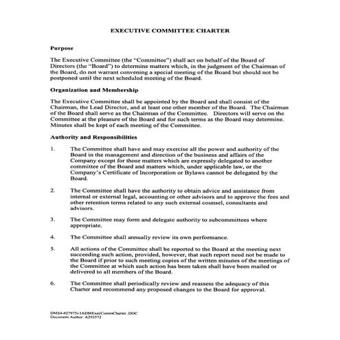 Executive Committee Charter | PDF
