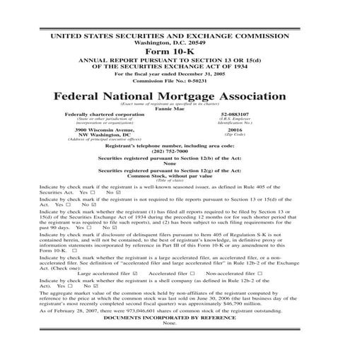 fannie mae 2005 Form 10-K | PDF