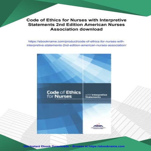 Code of Ethics for Nurses with Interpretive Statements 2nd Edition ...