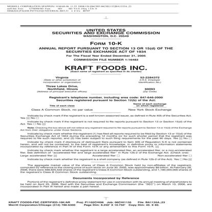 kraft foods Annual Reports 2005 10-k | PDF