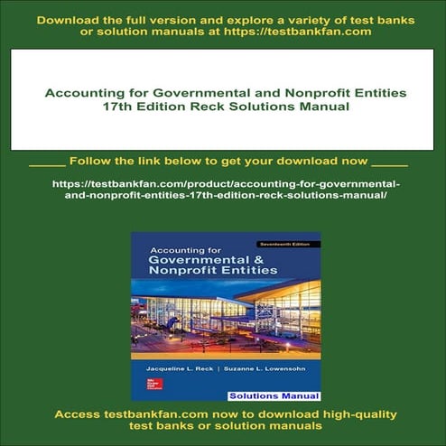 Accounting for Governmental and Nonprofit Entities 17th Edition Reck ...
