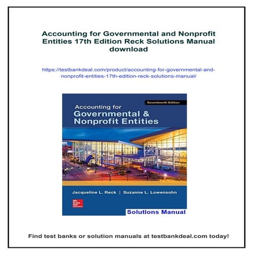 Accounting for Governmental and Nonprofit Entities 17th Edition Reck ...