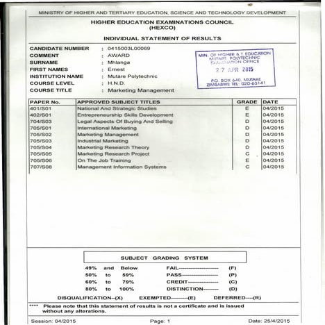 Result Slip Combo | PDF