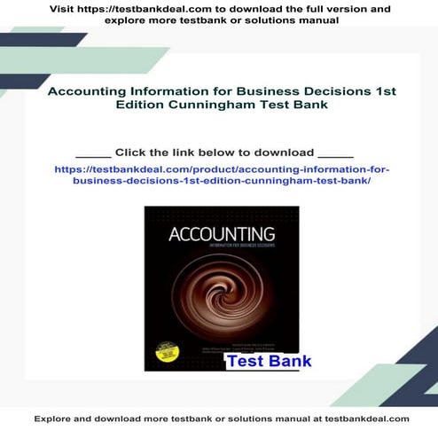 Accounting Information for Business Decisions 1st Edition Cunningham ...