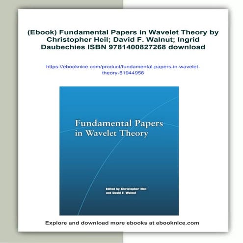 (Ebook) Fundamental Papers in Wavelet Theory by Christopher Heil; David F. Walnut; Ingrid ...