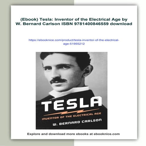 (Ebook) Tesla: Inventor of the Electrical Age by W. Bernard Carlson ...