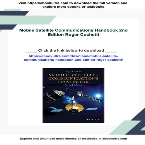 Mobile Satellite Communications Handbook 2nd Edition Roger Cochetti | PDF