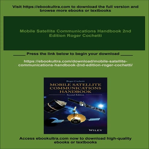 Mobile Satellite Communications Handbook 2nd Edition Roger Cochetti | PDF