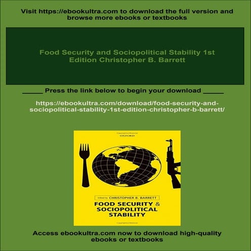 Food Security and Sociopolitical Stability 1st Edition Christopher B ...