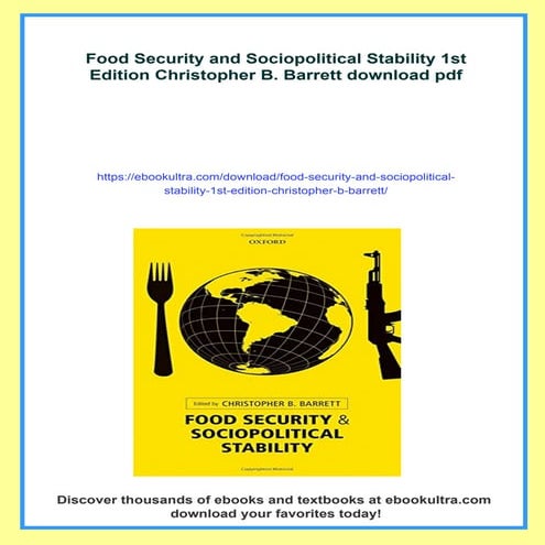 Food Security and Sociopolitical Stability 1st Edition Christopher B ...