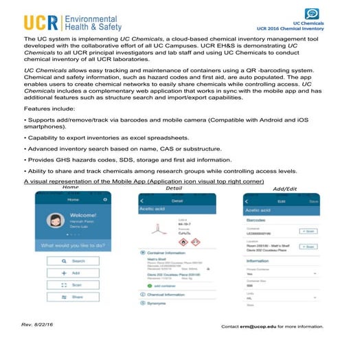 EHS-UC Chemical two-Rev.8:22:16 | PDF | Computer Software and ...