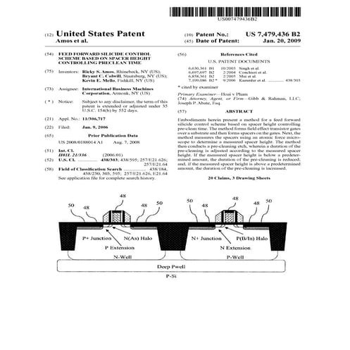 104 ricky s. amos - 7479436 - feed forward silicide control scheme ...