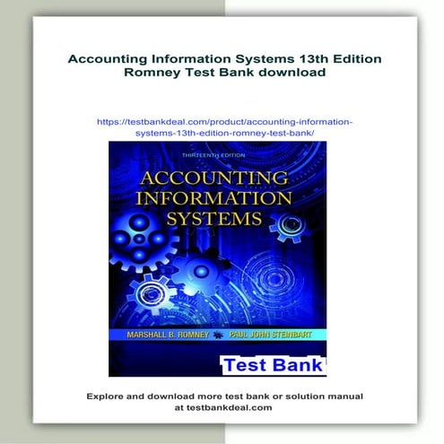 Accounting Information Systems 13th Edition Romney Test Bank | PDF